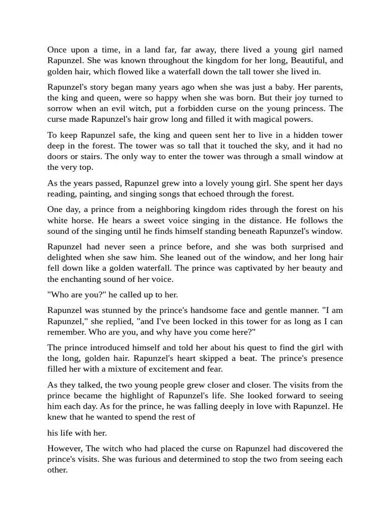 script Rapunzel | PDF | Rapunzel | Fairies