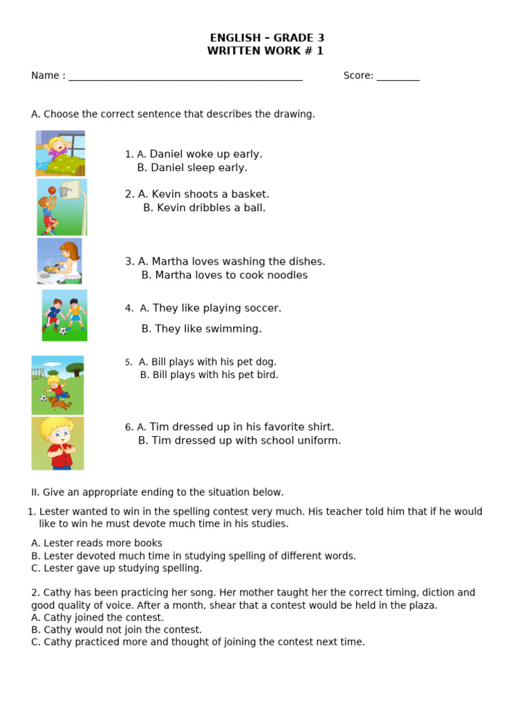 ENGLISH - Summative Test # 1 | PDF