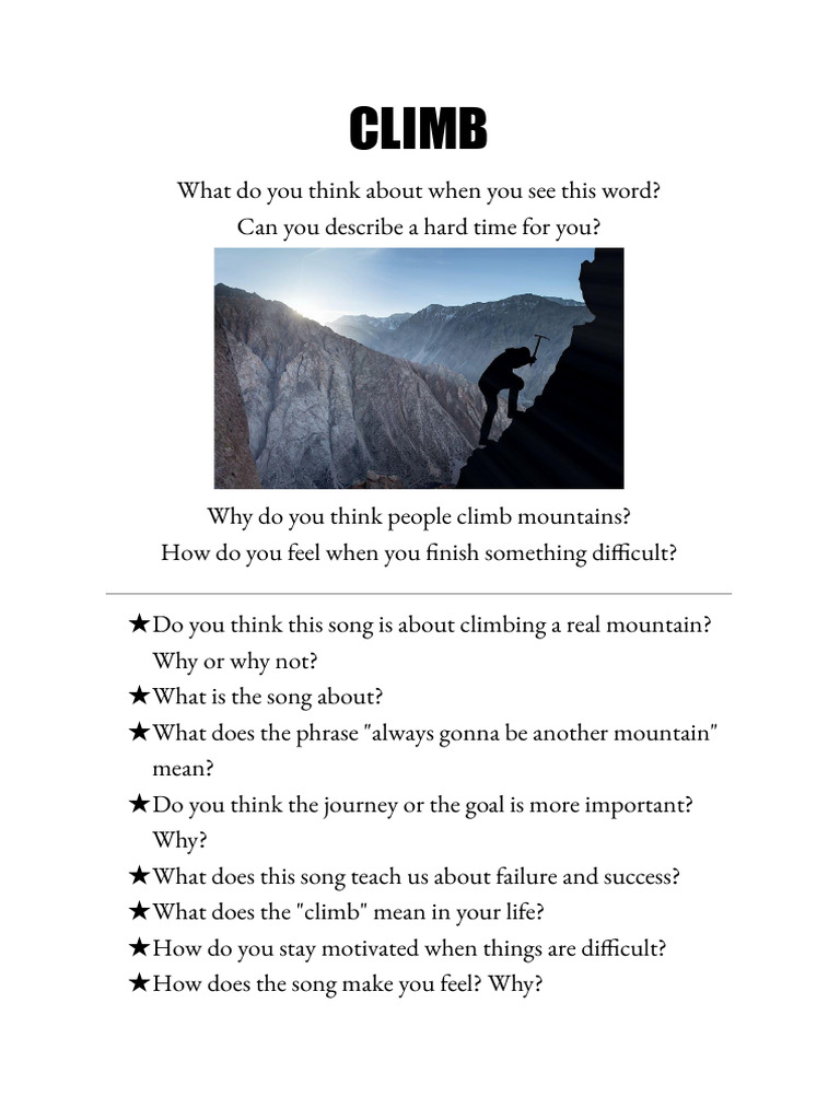Analyzing "The Climb" Song Themes | PDF