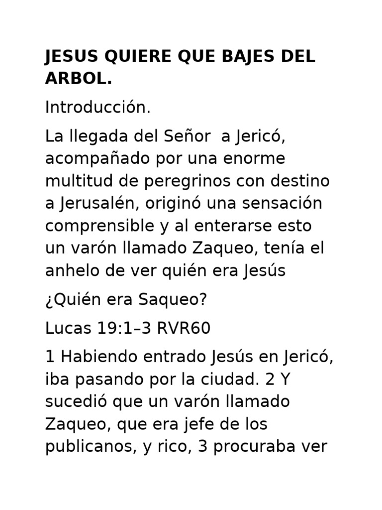 Zaqueo: Lecciones de Fe y Arrepentimiento | PDF | Creencia religiosa y ...