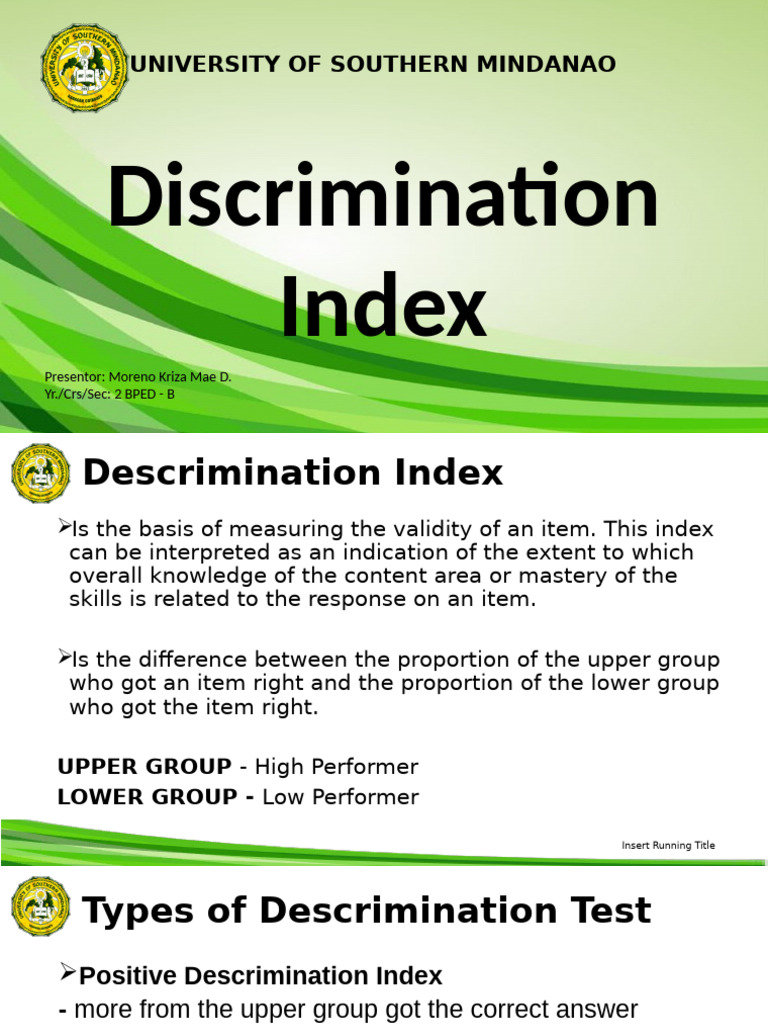 Discrimination Index | PDF
