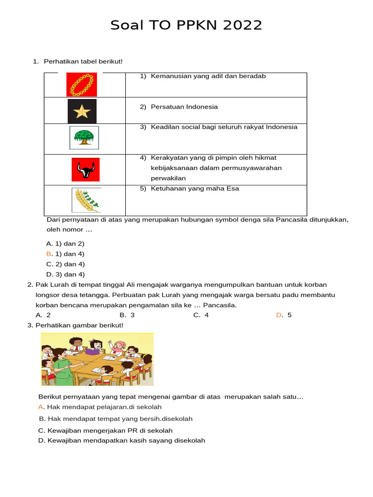 Soal TO PPKN gabungan | PDF