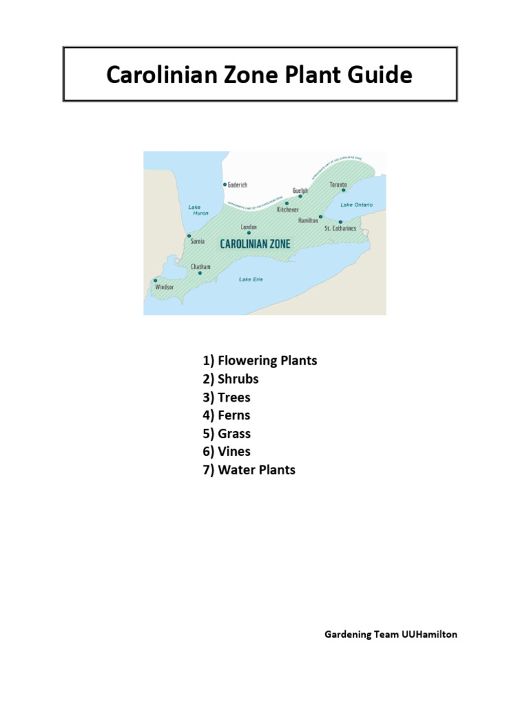Carolinian Zone Plant Guide | PDF | Plants | Trees