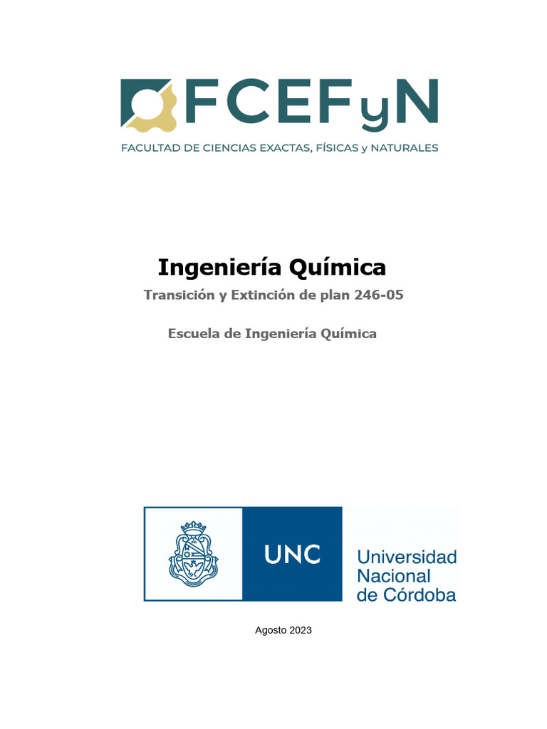 PLAN INGENIERIA QUIMICA | PDF | Química | Fenómenos de transporte