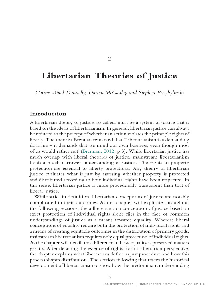 Libertarian Justice: Rights and Equality | PDF | Justice | Crime & Violence