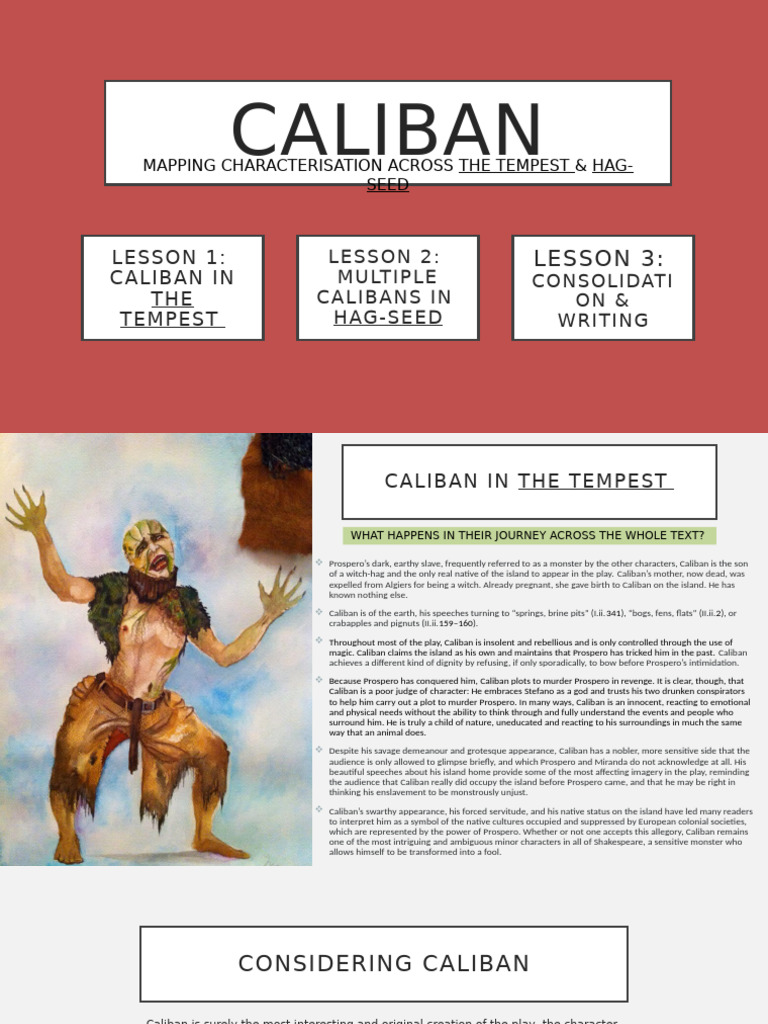 Caliban's Character in The Tempest & Hag-Seed | PDF | The Tempest ...