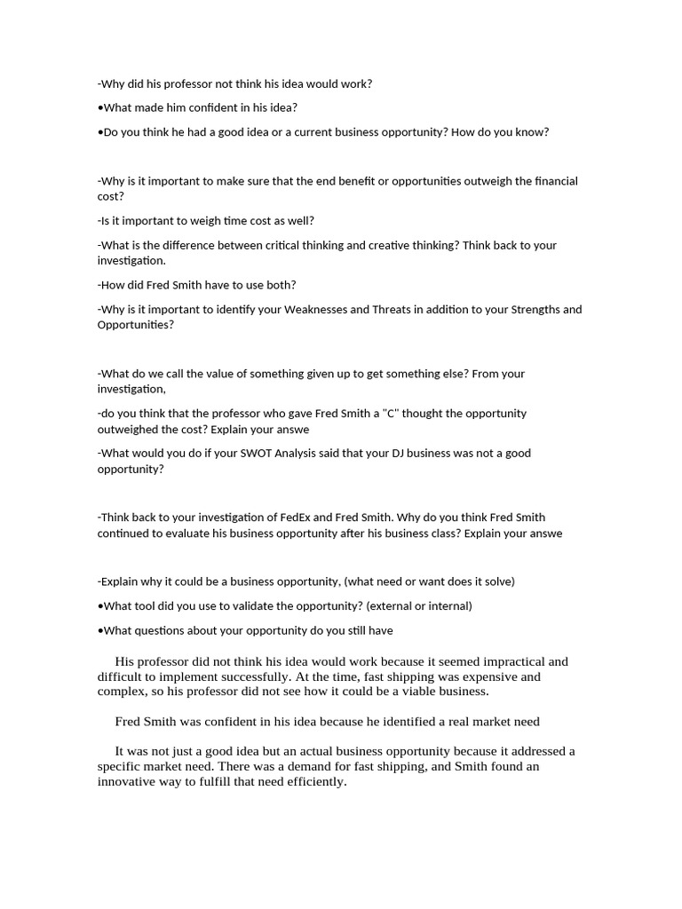 Why Did His Professor Not Think His Idea Would Work | PDF ...