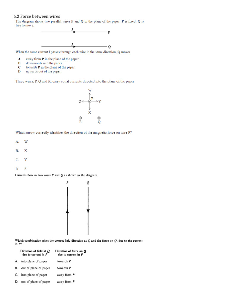 6.2 Force Between Wires | PDF