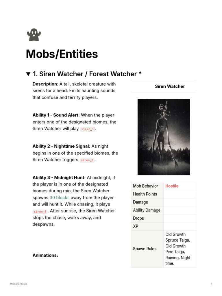 Hostile Mobs and Their Abilities | PDF