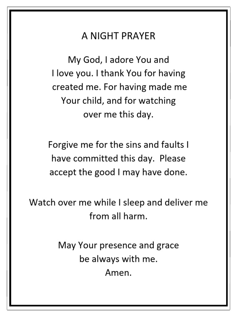 A Night Prayer | PDF