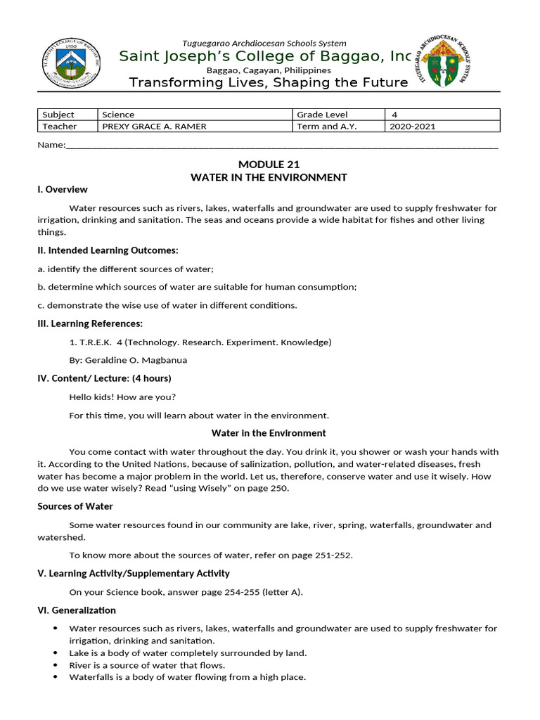 Module 22 Science 4 Printed | PDF | Water | River