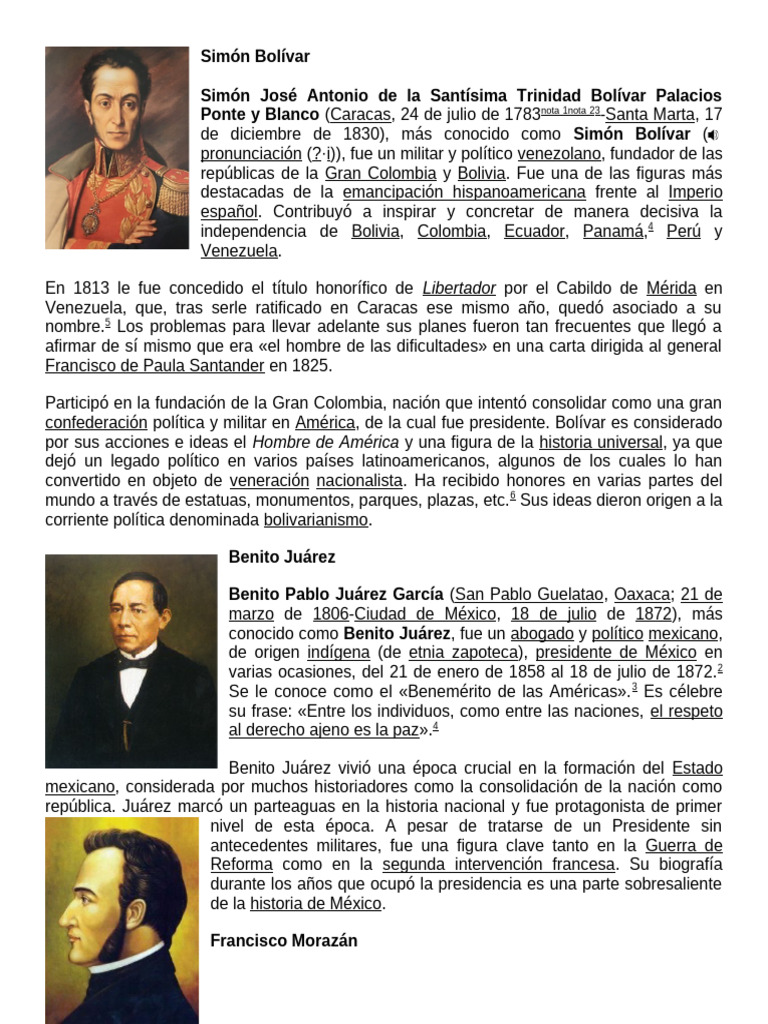 Biografias de Personas Importantes de America | PDF | Guatemala