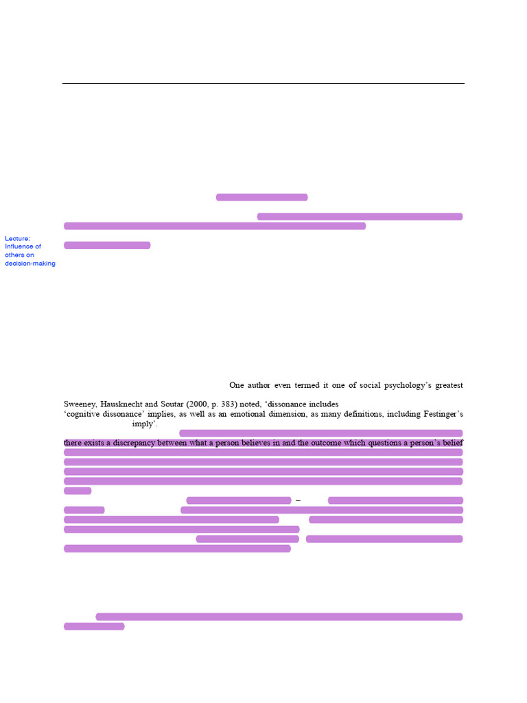 Cognitive Dissonance in Buying | PDF | Consumer Behaviour | Behavior