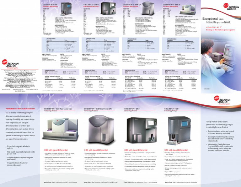 Beckman Coulter Hematology Analyzers 002 | PDF