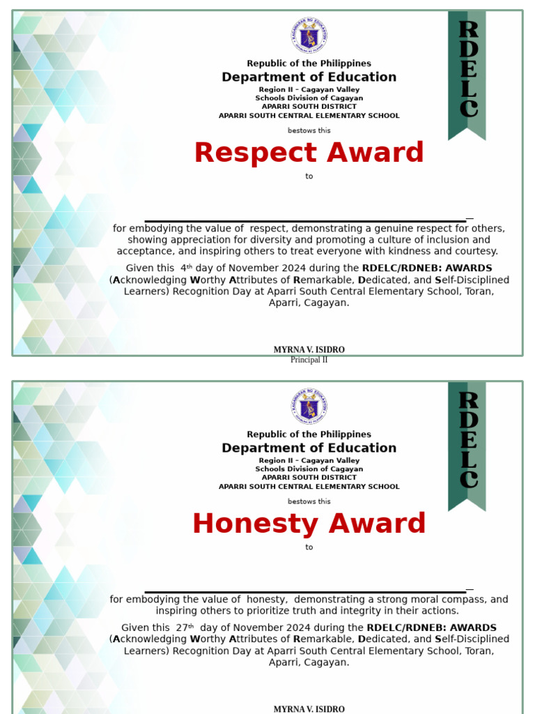 RDELC 2024 Certificate | PDF | Psychology | Social Psychology