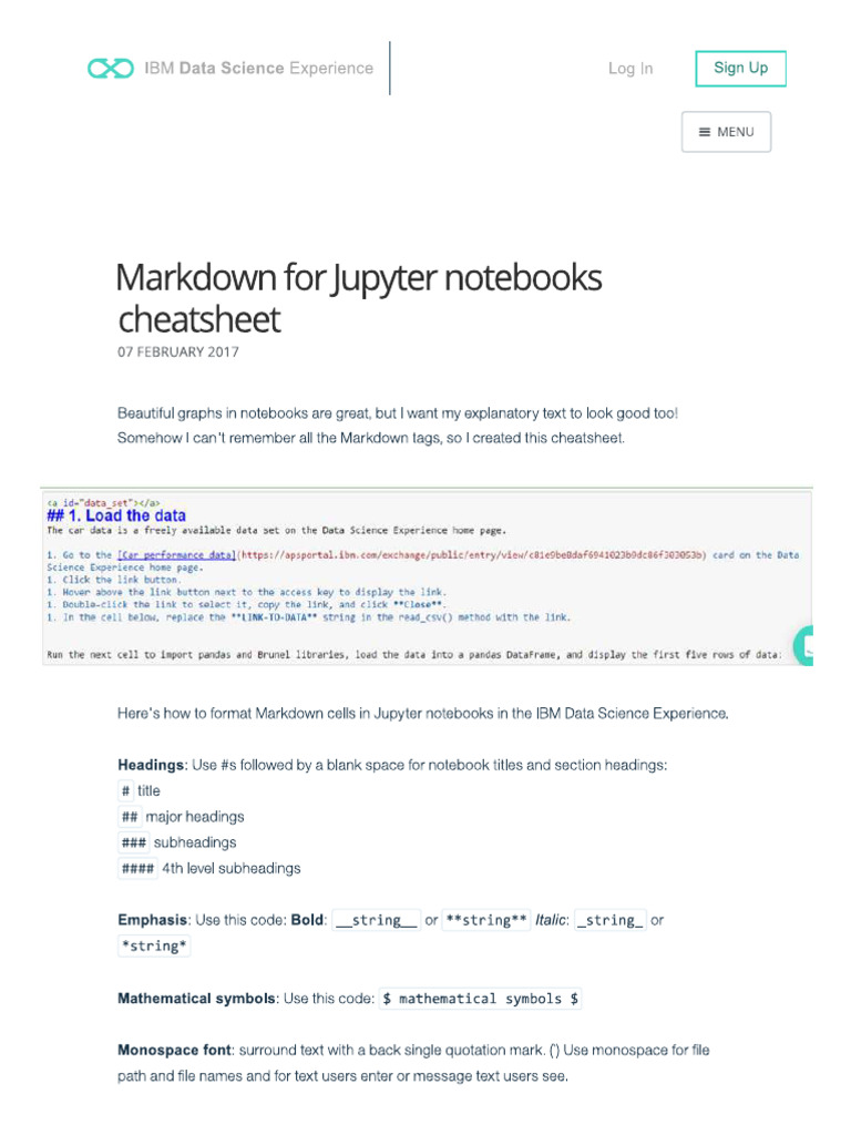 Jupyter Notebook cheatsheet | PDF