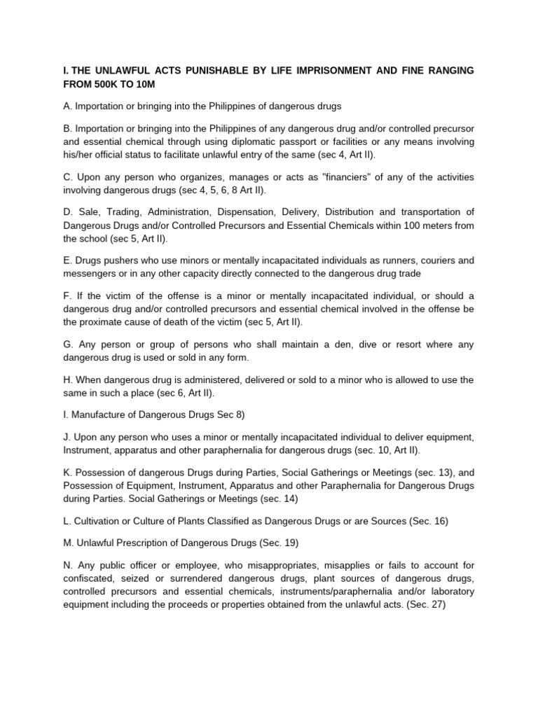 Salient Features of Ra 9165 | PDF | Drug Test | Plea Bargain