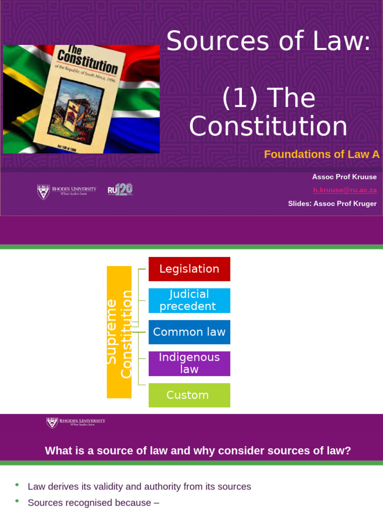 Sources of Law - The Constitution 1 | PDF | Constitution | Justice