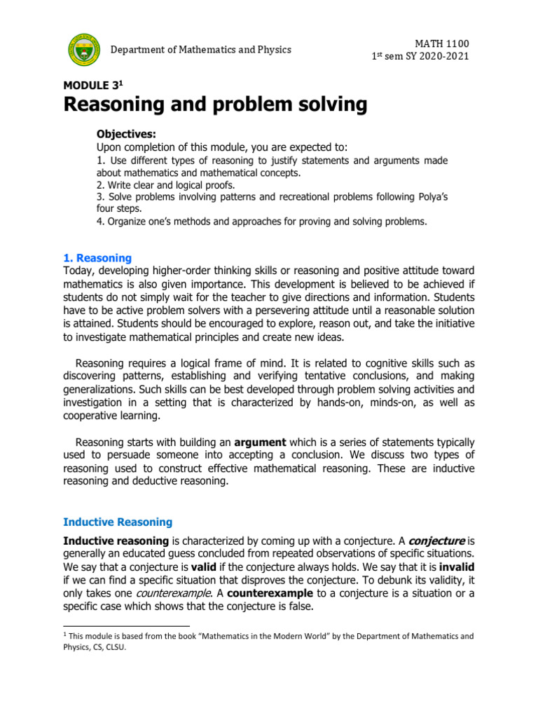 Module-3a | PDF | Reason | Inductive Reasoning