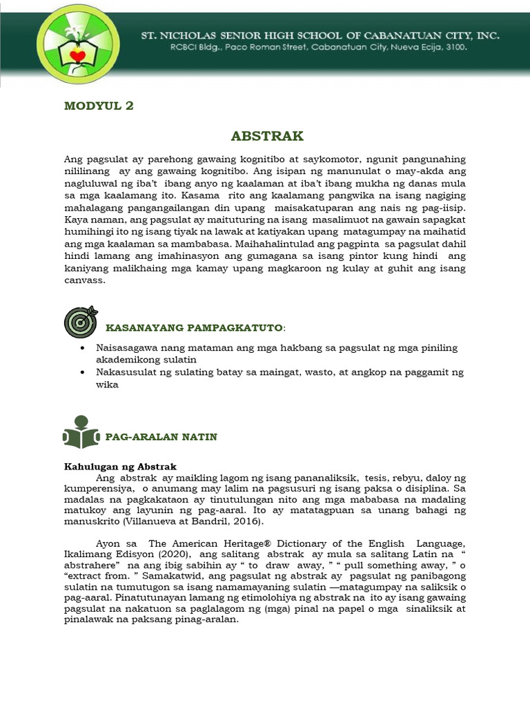 Modyul 2 - FILIPINO SA PILING LARANG | PDF