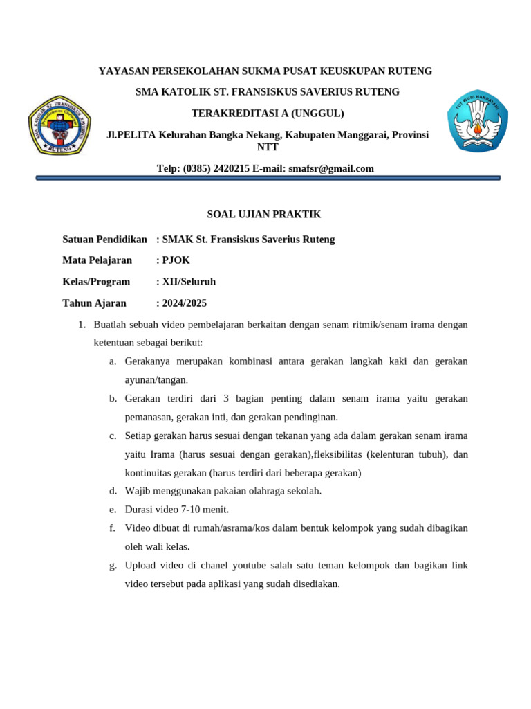 Soal Ujian Praktek | PDF