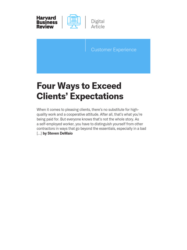 2009 - 04 - How To Exceed Clients Expectat | PDF