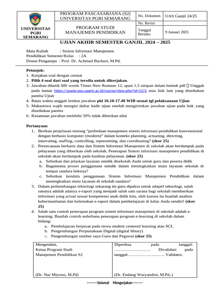 Soal Uas Simdik Kelas 2a | PDF