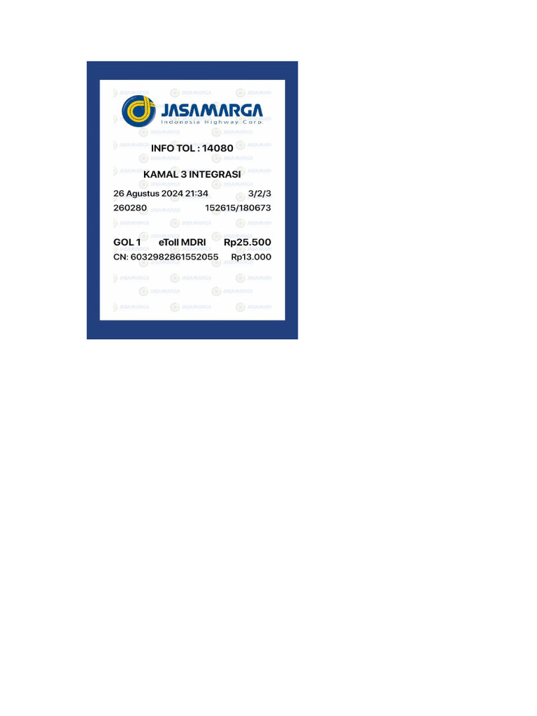 24 - 2608 - Nota Tol Pagar Alam | PDF