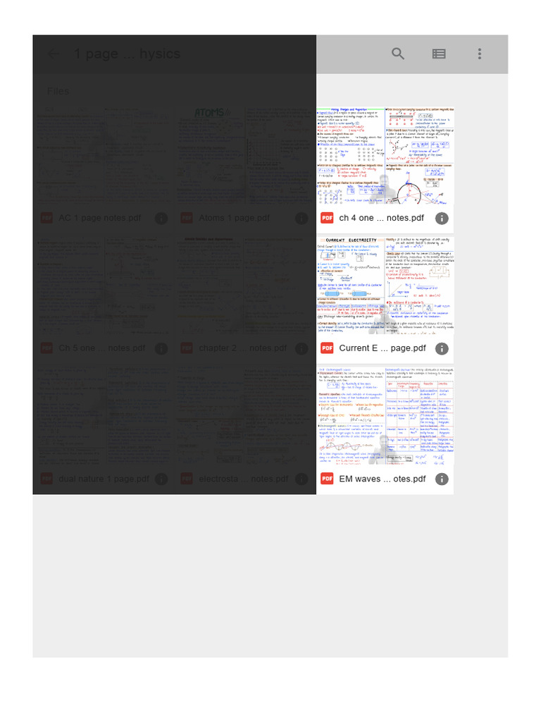 Class 12 Physics One-Page Notes | PDF