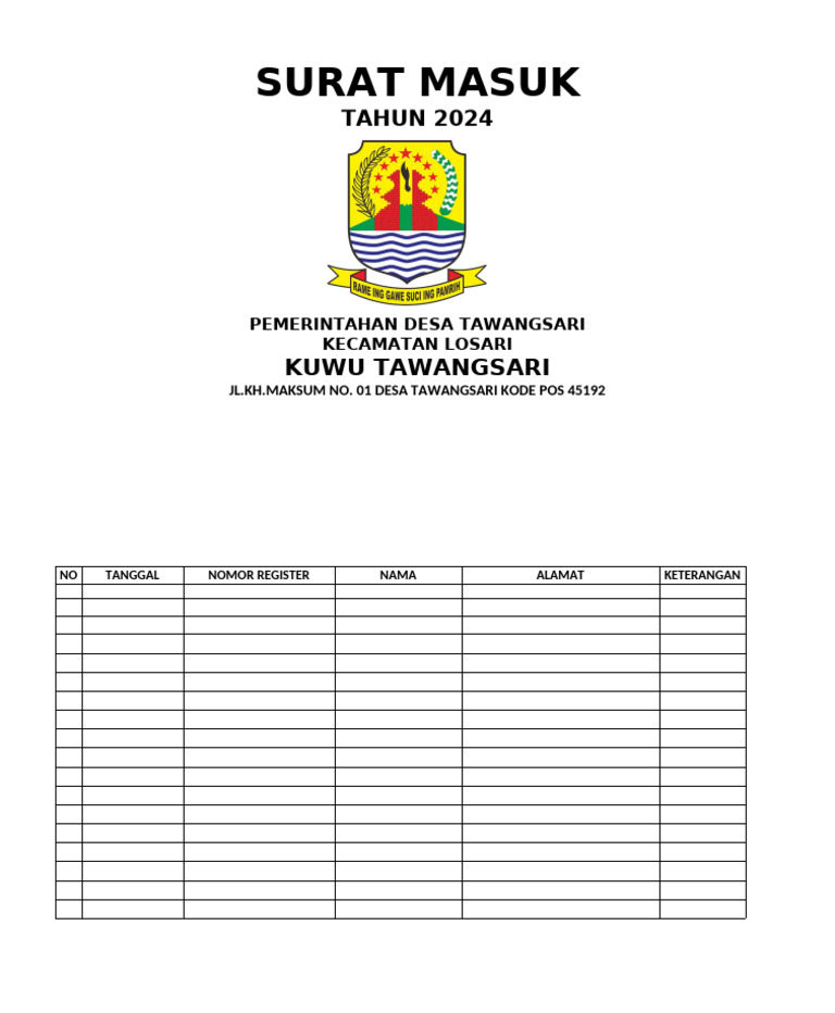 Surat Masuk | PDF