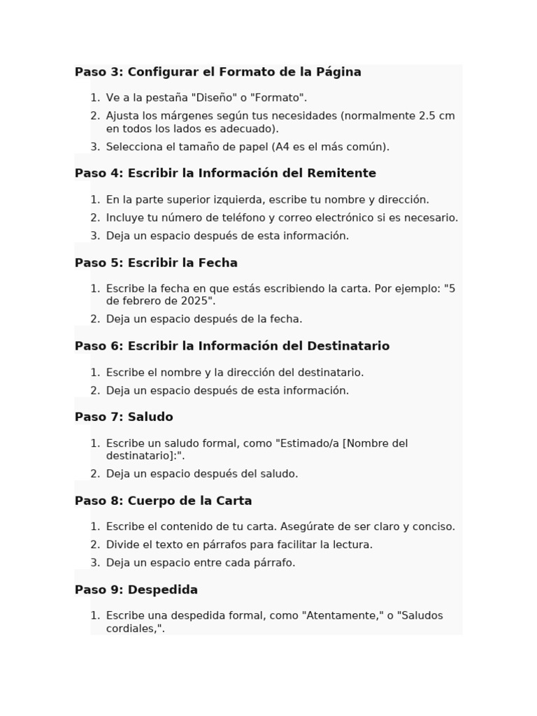 Guía para Formato de Cartas Formales | PDF