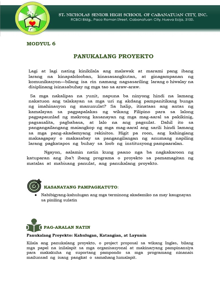 Modyul 6 - FILIPINO SA PILING LARANG | PDF