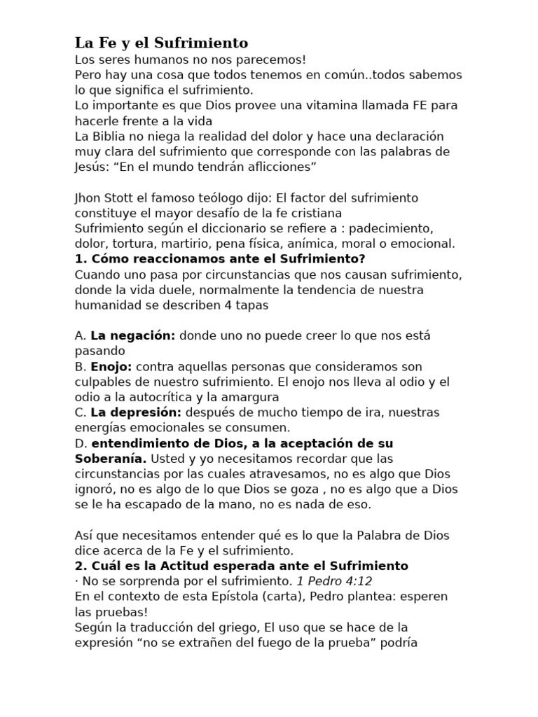 Una Iglesia Conforme Al Corazón de Dios PREDICA JUEVES | PDF | Sufrimiento | Dios
