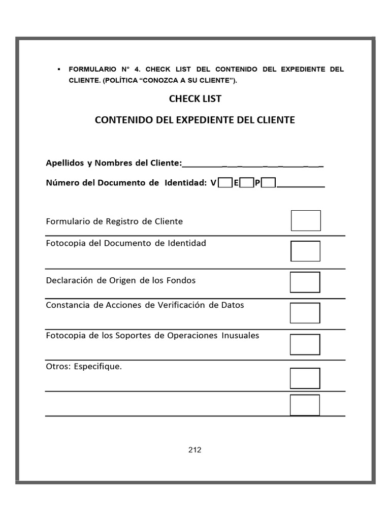 Check List Expediente Cliente KYC | PDF