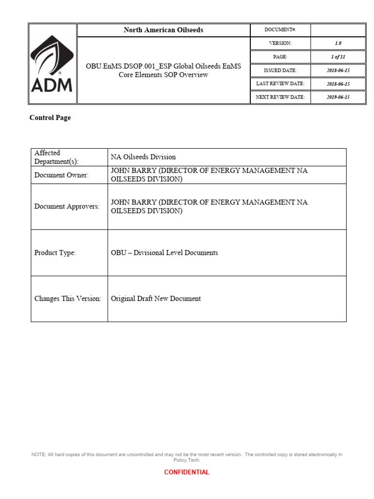 Core Elements SOP Overview | PDF | Vapor | Agua