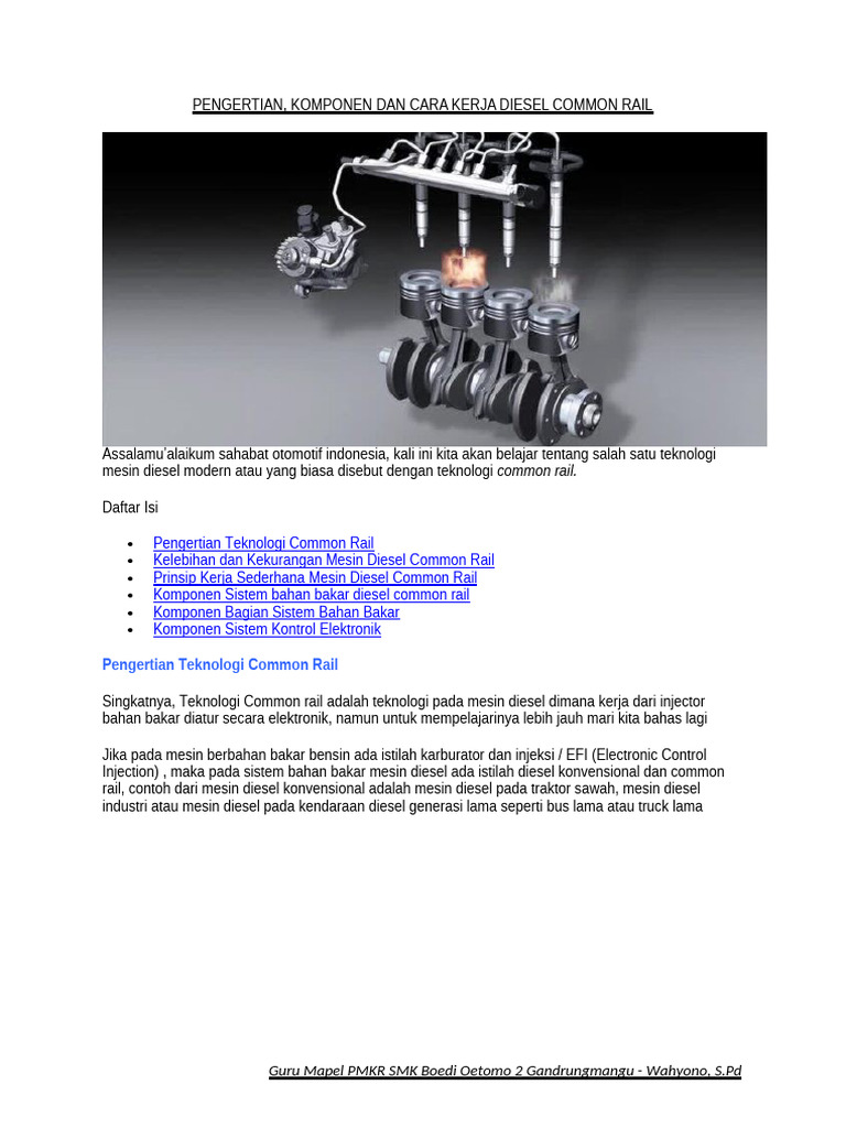 Teknologi Mesin Diesel Common Rail | PDF