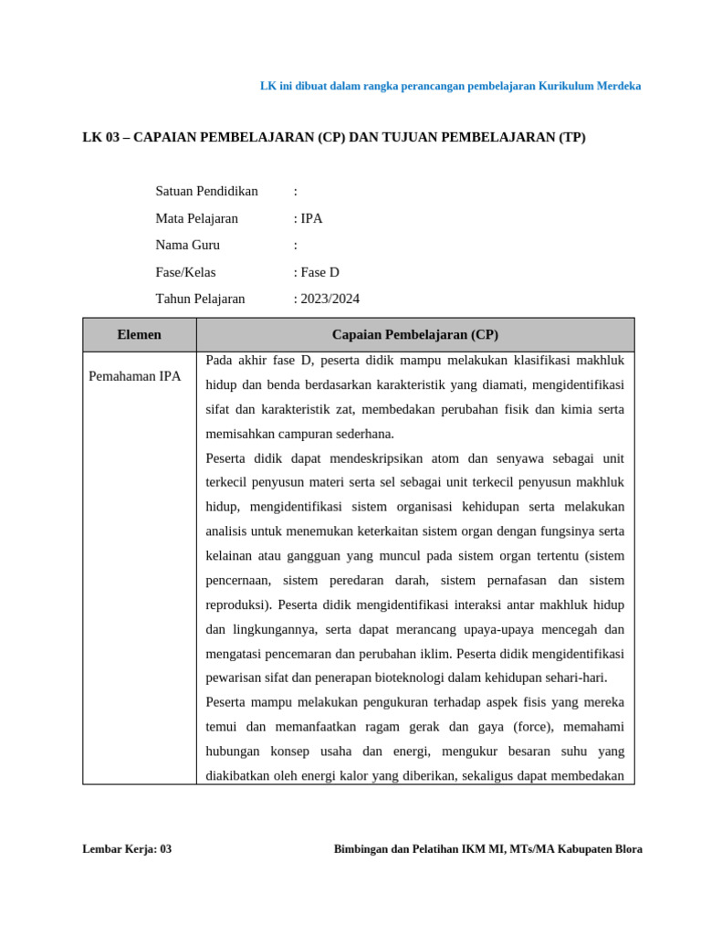 LK 03 - CP Dan TP IPA | PDF