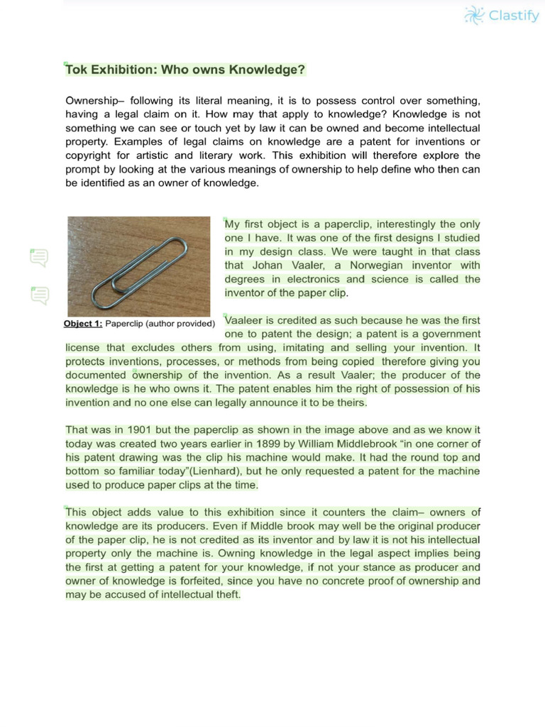 Exhibition Example - Who Owns Knowledge? (10:10) | PDF