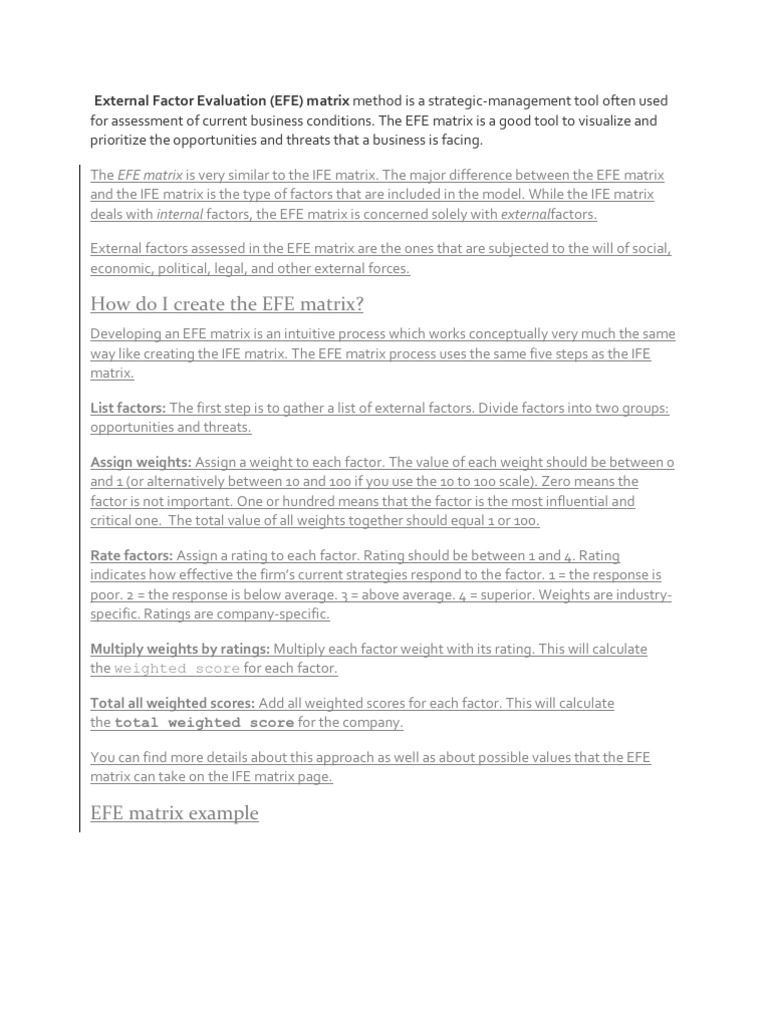 External Factor Evaluation | PDF