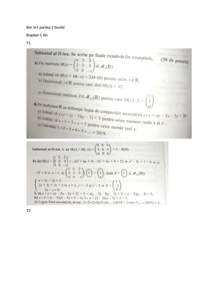 Bac m1 Partea 2 Buclet | PDF