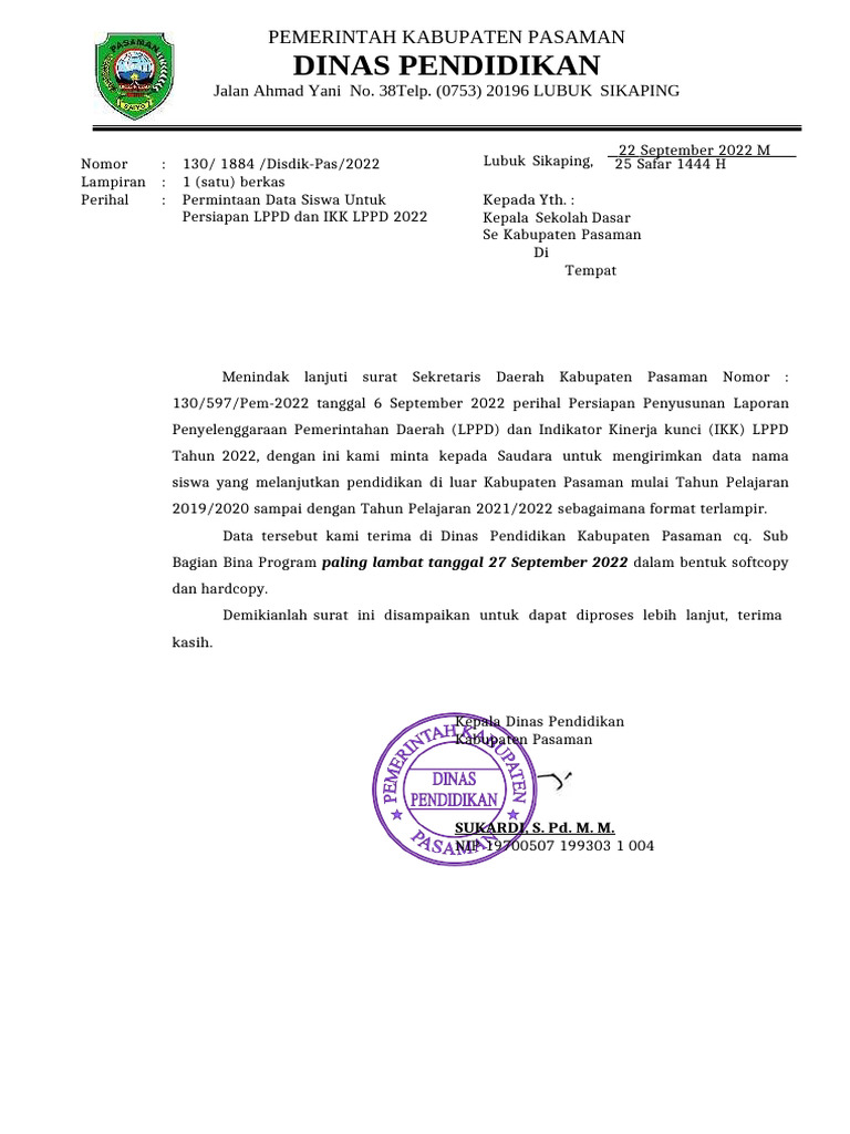 Dinas - Persiapan Penyusunan LPPD Dan IKK LPPD Tahun 2022 | PDF