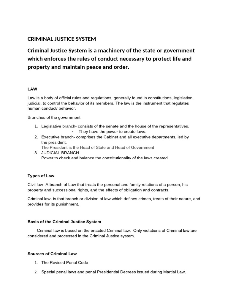CRIMINAL-JUSTICE-SYSTEM-introduction | PDF | Ex Post Facto Law | Crime ...