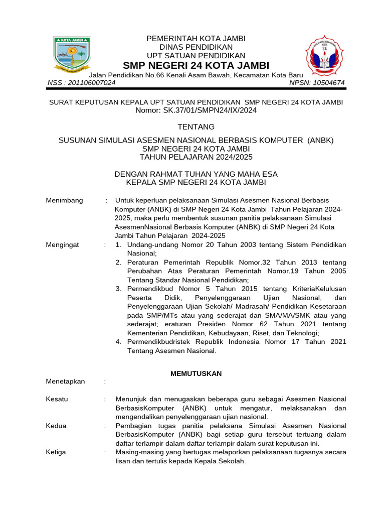 SK Anbk 2024-2025 | PDF