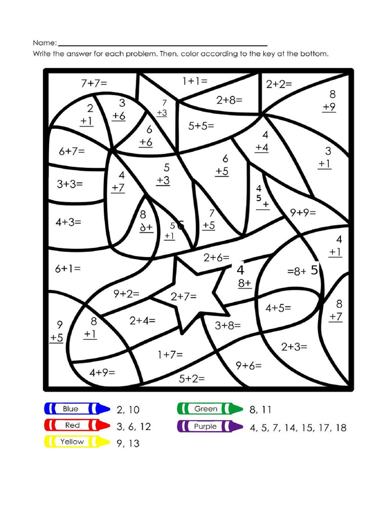 Coloring Activity Addition | PDF