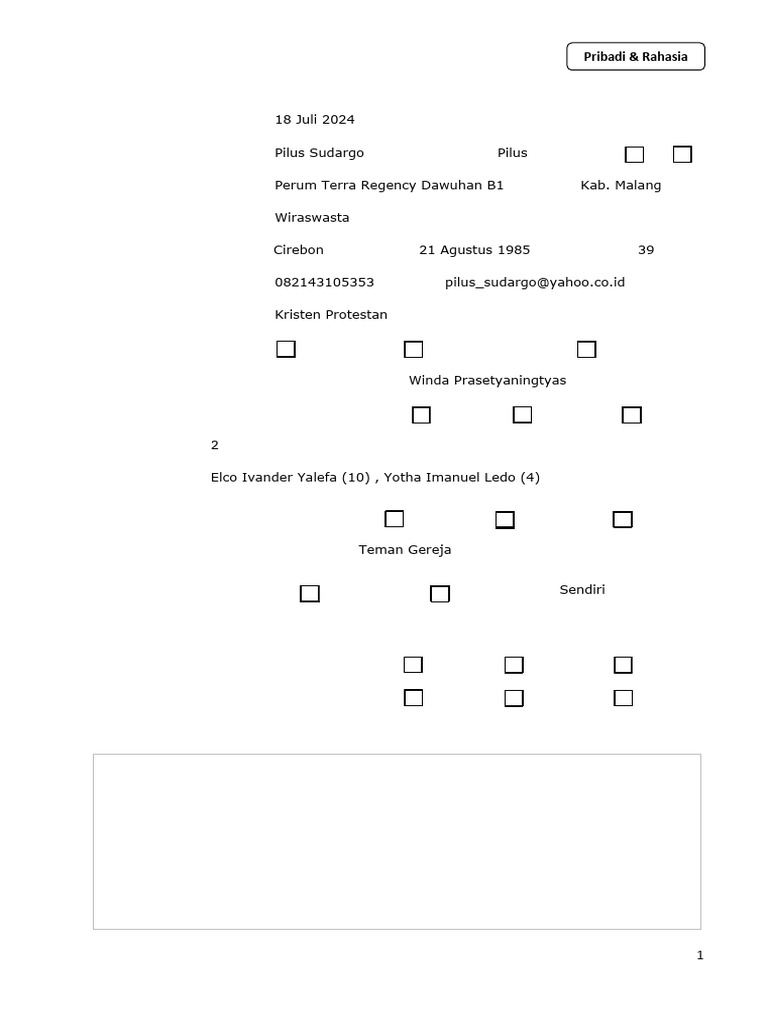Intake Form 2023 - ISI LANGSUNG Edit | PDF