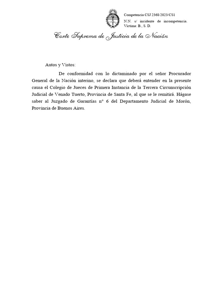 FALLO CSJ 002368_2023_CS001 | PDF | Jurisdicción | Judicaturas FALLO CSJ 002368_2023_CS001 | PDF | Jurisdicción | Judicaturas