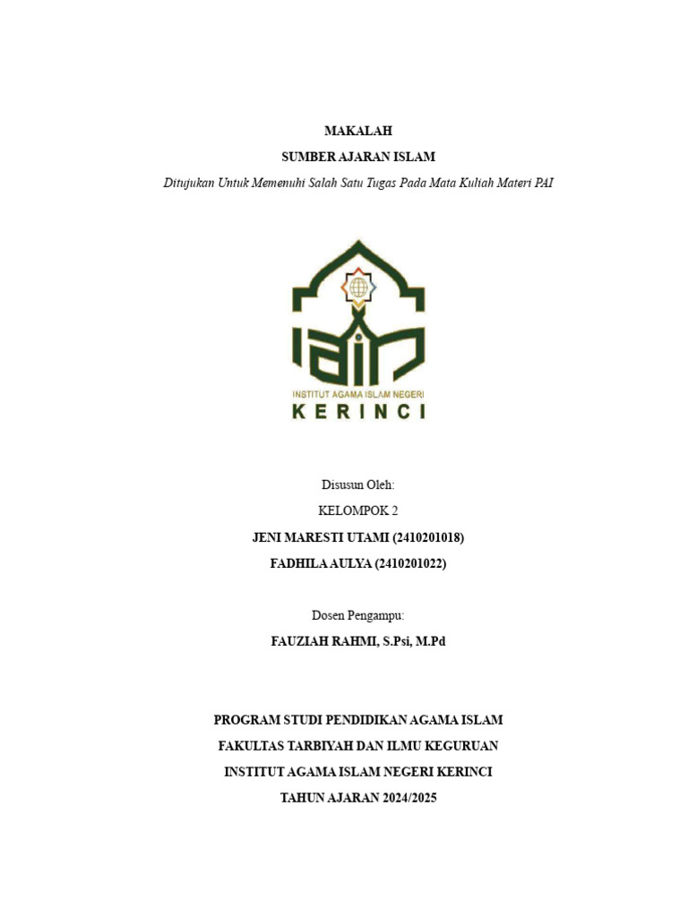 K.2 Materi PAI | PDF