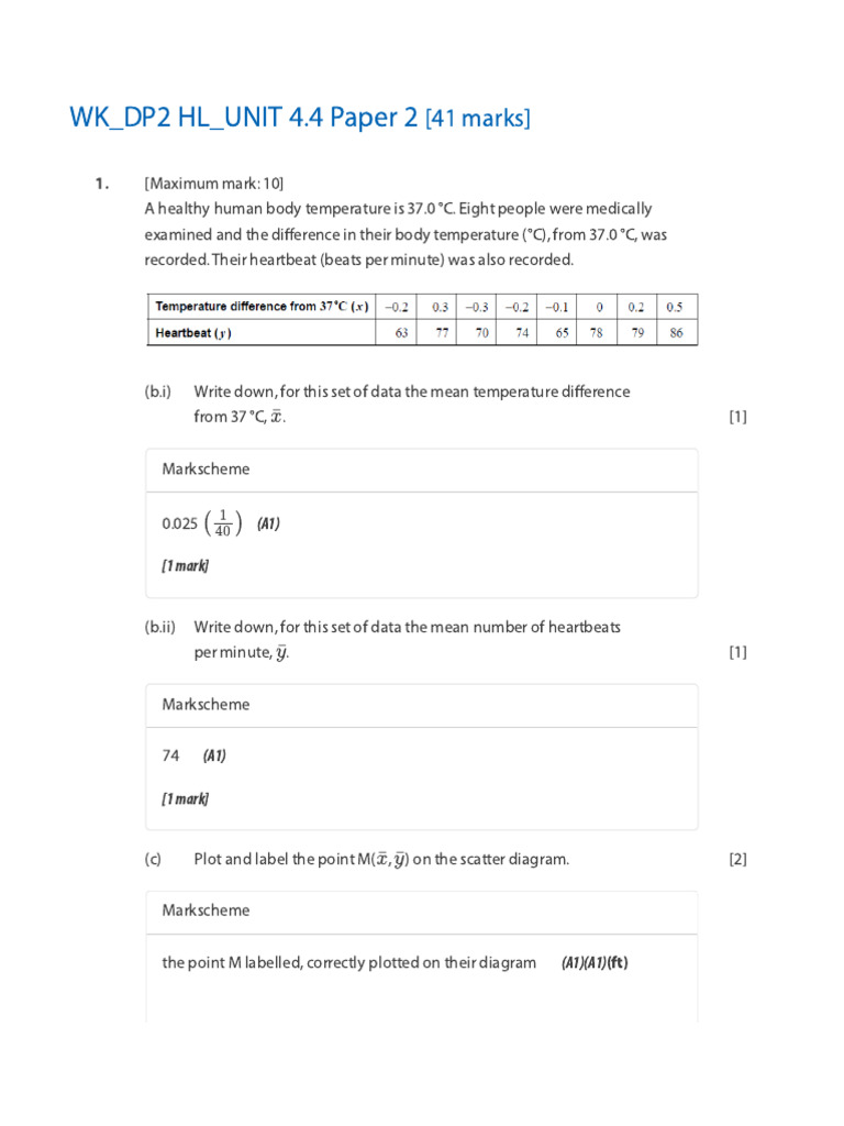 MS_WK_DP2 HL_UNIT 4.4 Paper 2 | PDF | Causality | Regression Analysis