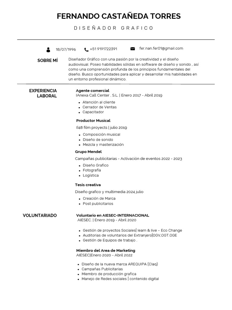 TL Fernando Castañeda CV PDF | PDF | Diseño gráfico | Diseño