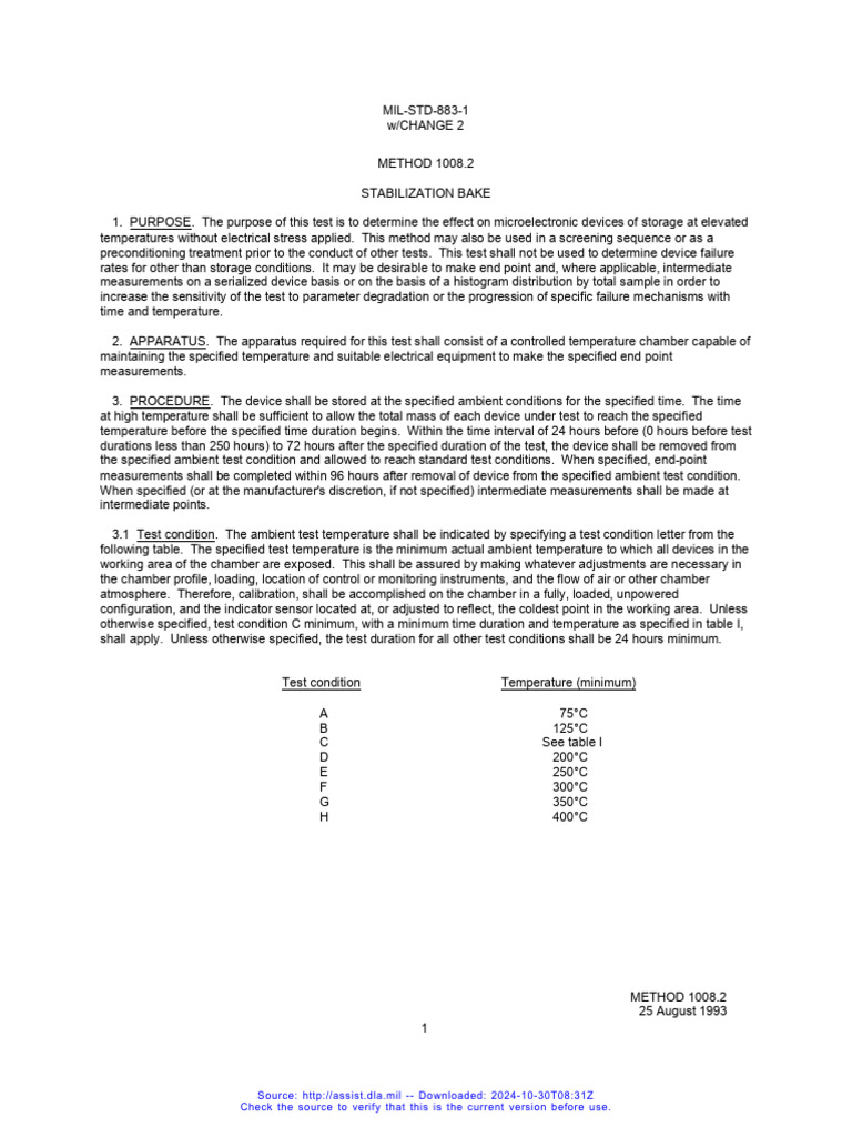 Microelectronics Stabilization Bake | PDF | Temperature